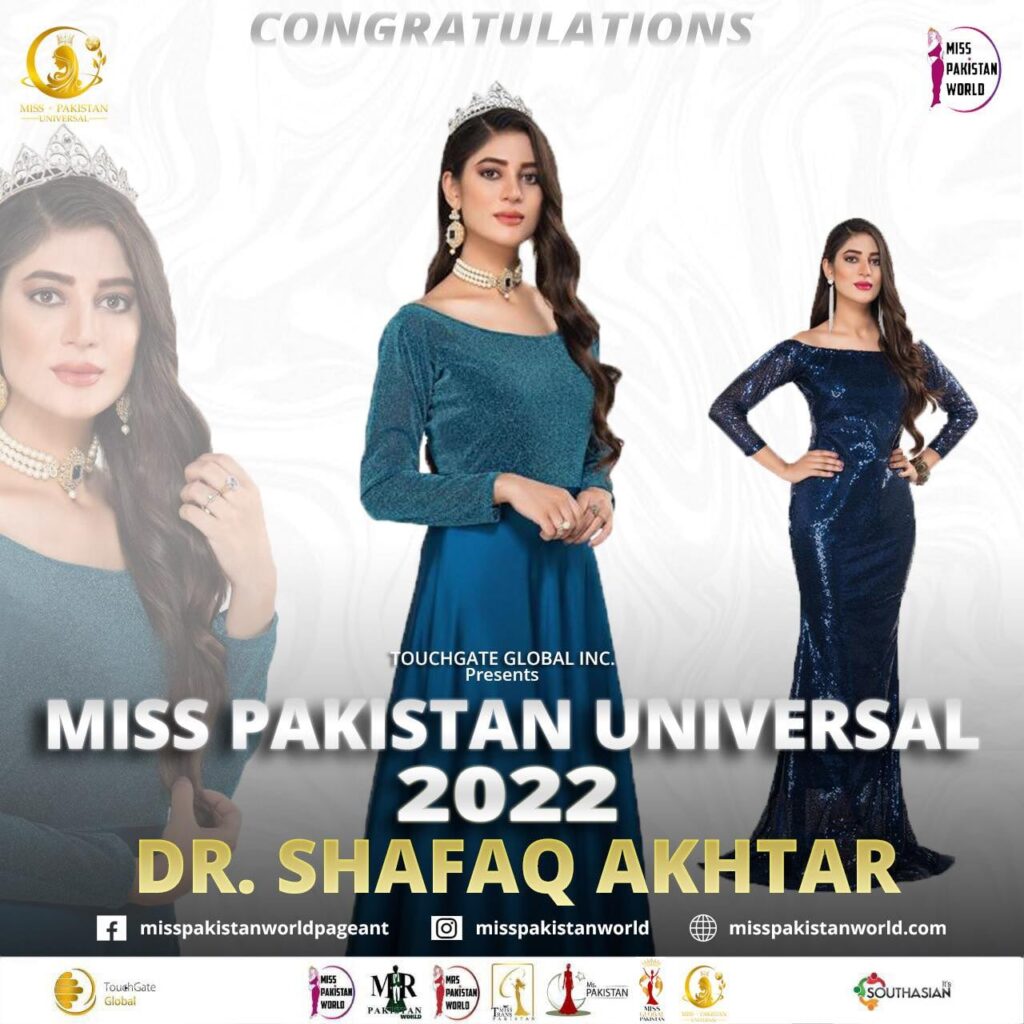 Dr. Shafaq Akhtar – Miss Pakistan Universal 2022 | MISS PAKISTAN WORLD